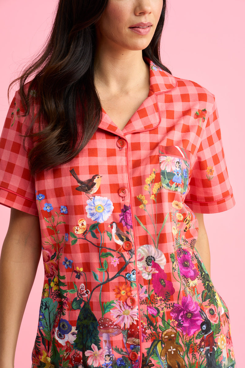 Nathalie Lété Ladies PJ Set - Forest Red – Blue Illusion