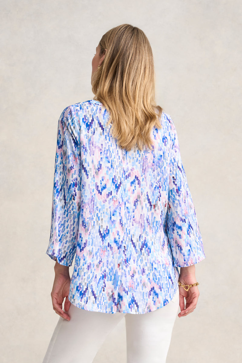 Swing Hem Tunic - Abstract Texture – Blue Illusion