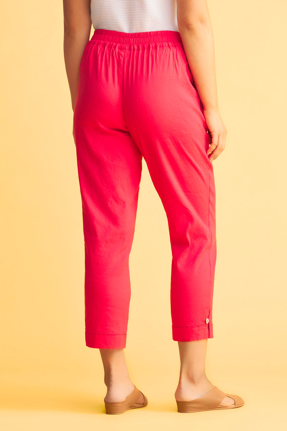 Tab Detail Tapered Pant - Hibiscus – Blue Illusion