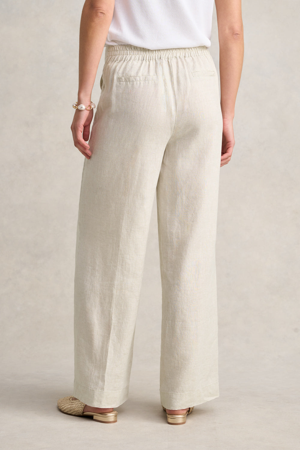 Full Length Waist Tab Linen Pant - Natural Cross Dye – Blue Illusion