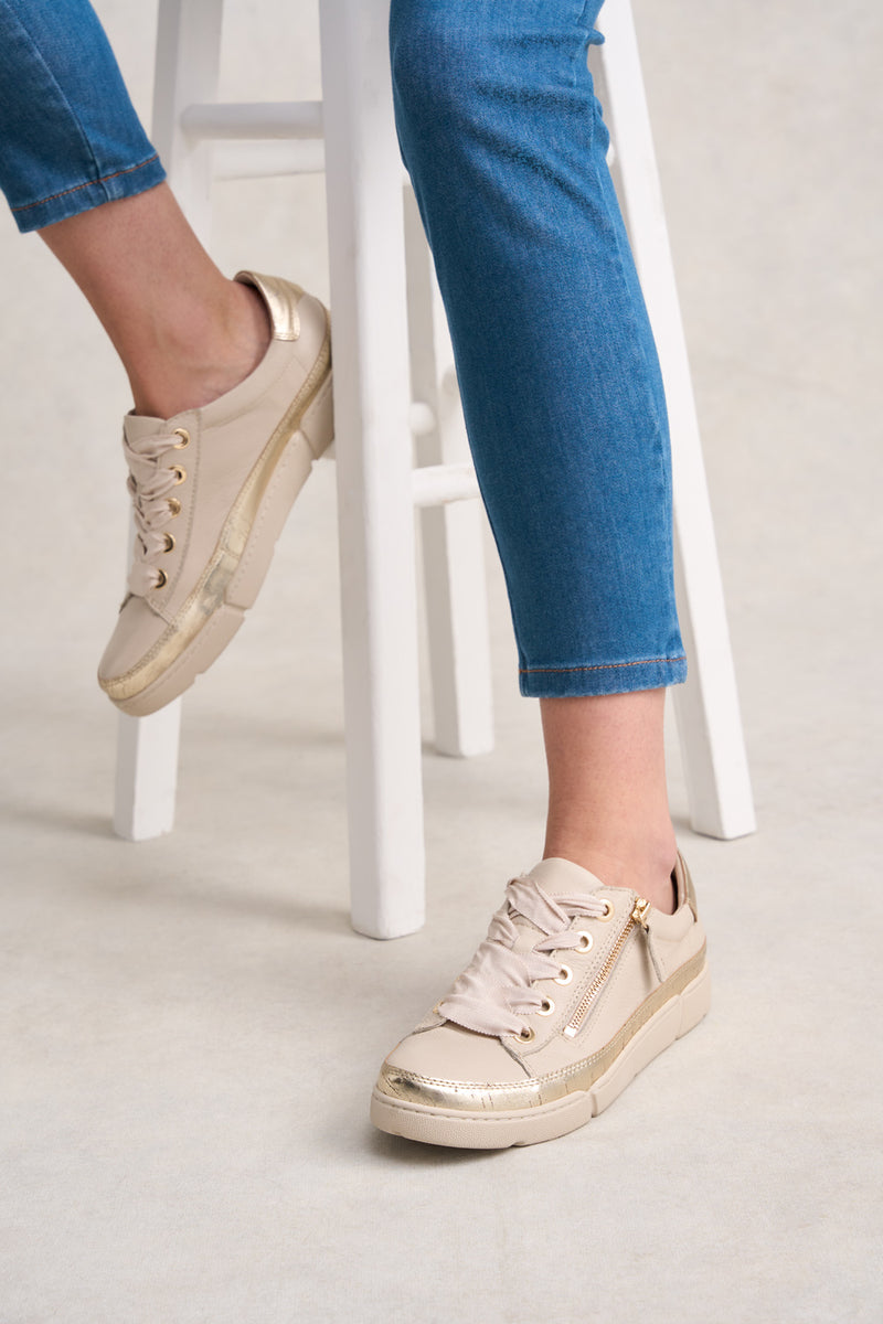 Talina Leather Sneaker - Almond – Blue Illusion
