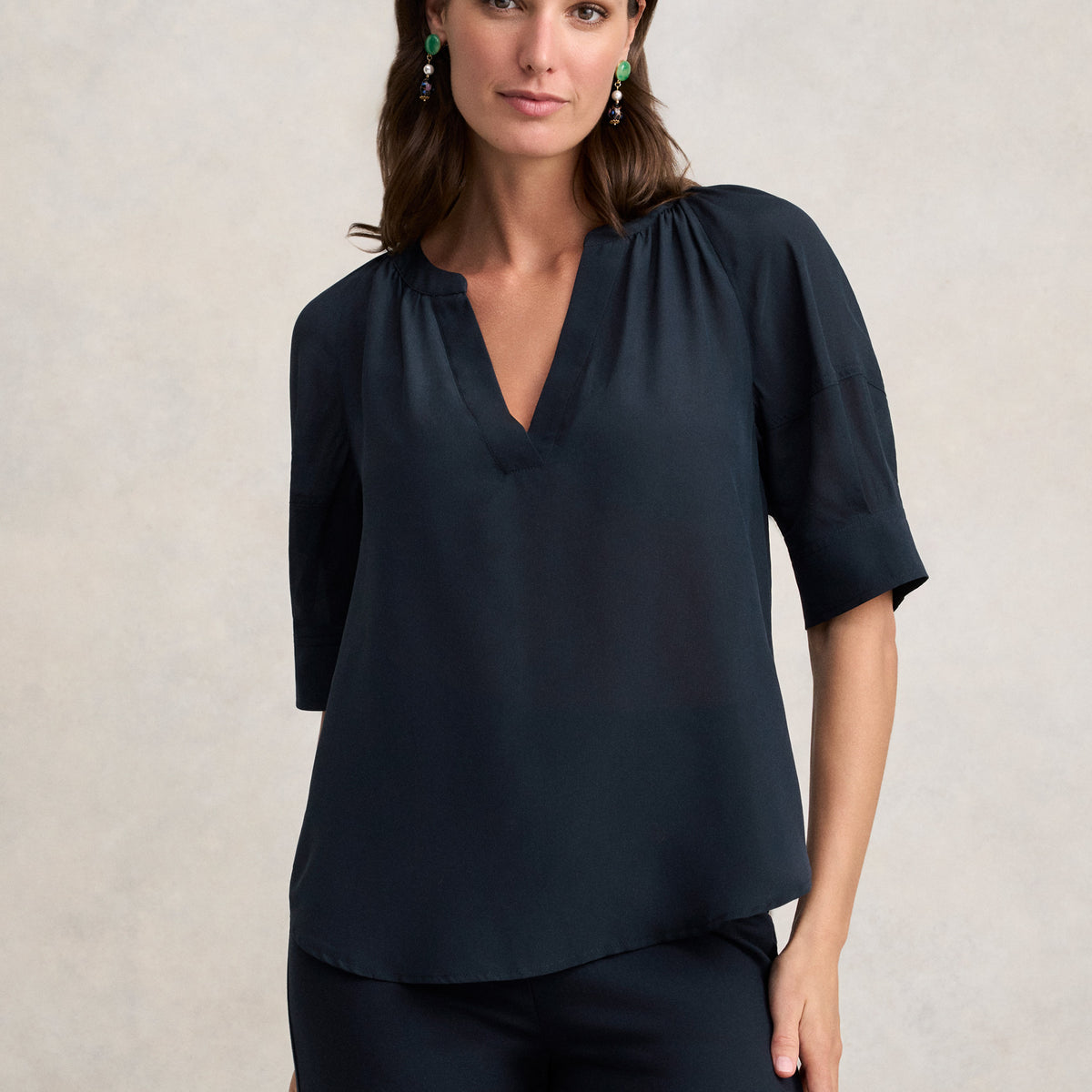 Silk Blouse - Ink – Blue Illusion