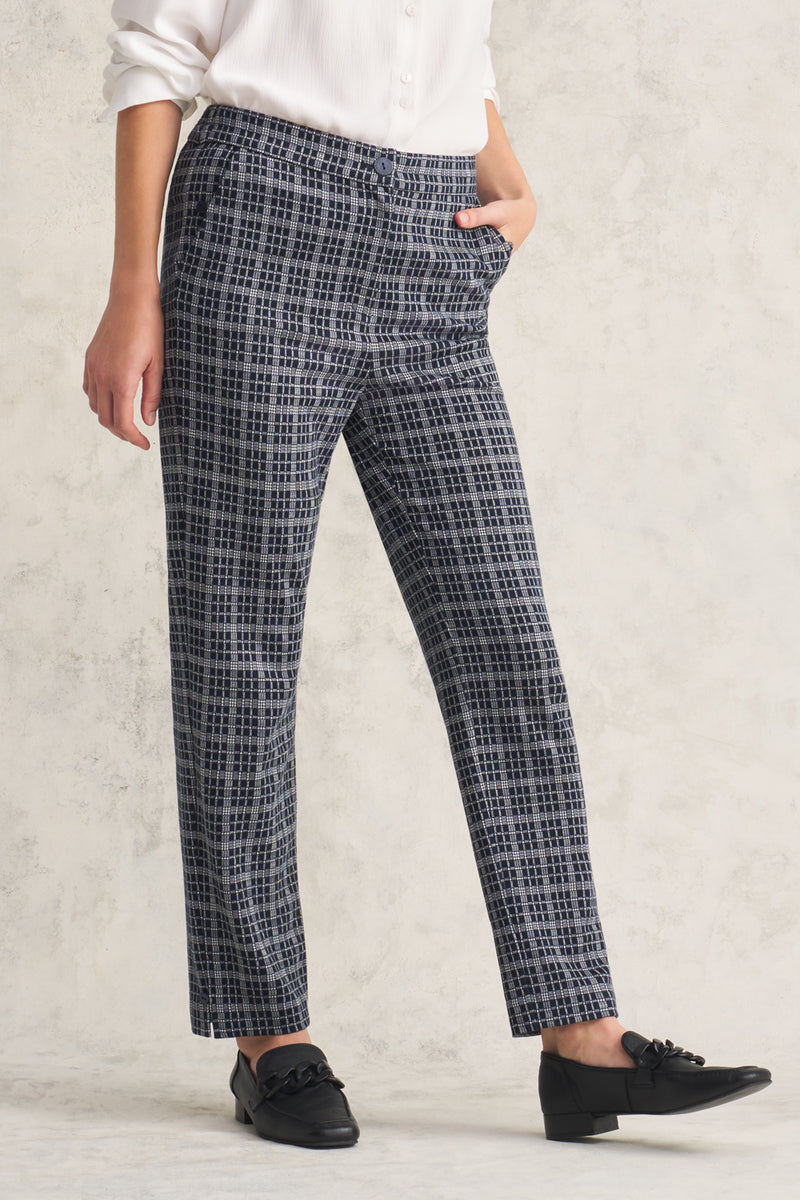 Ponte Check Pant - Ink Check – Blue Illusion