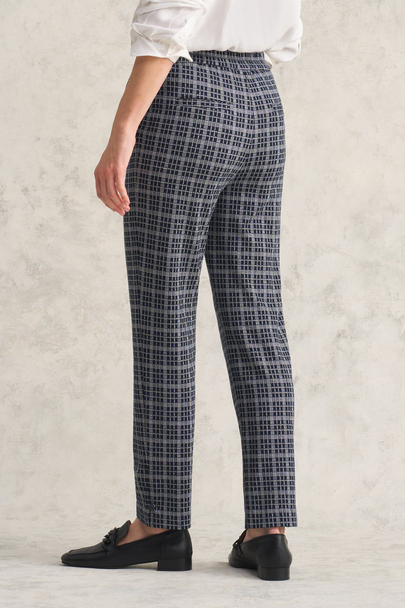 Ponte Check Pant – Blue Illusion