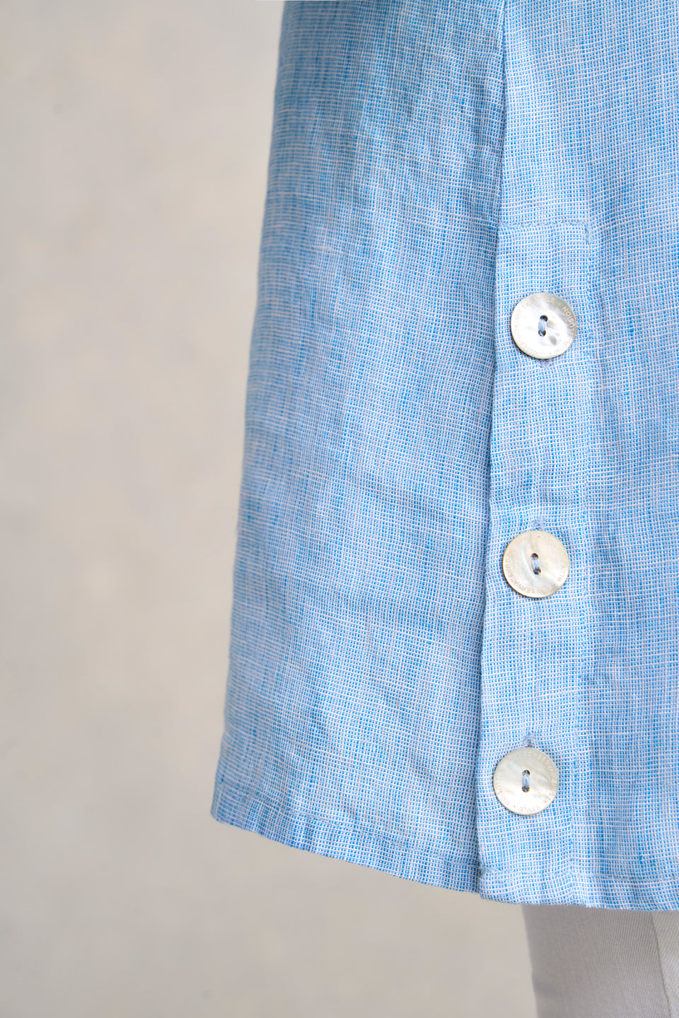 Linen Tunic - Chambray Cross Dye – Blue Illusion