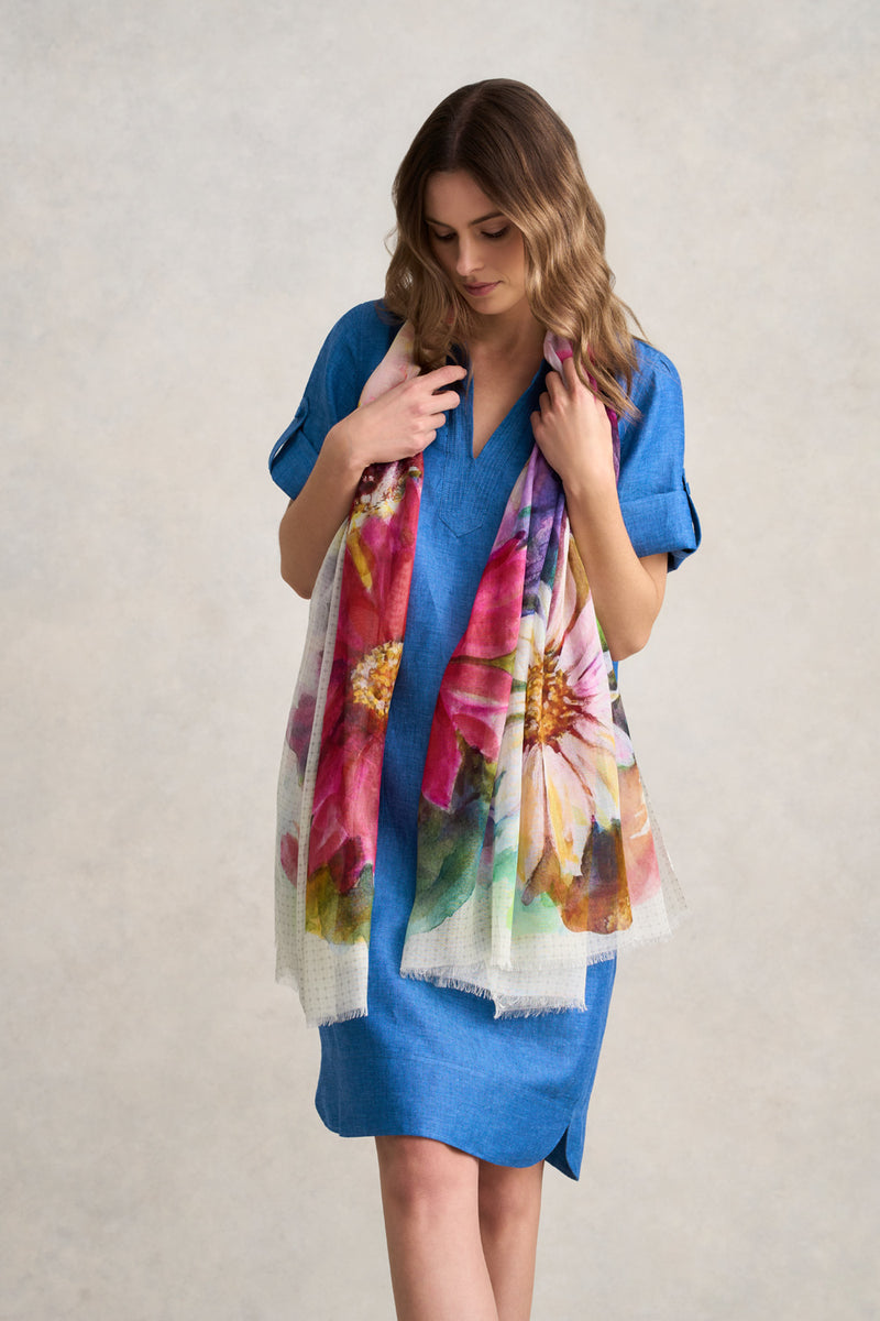 Bright Bloom Scarf – Multicolour – Blue Illusion