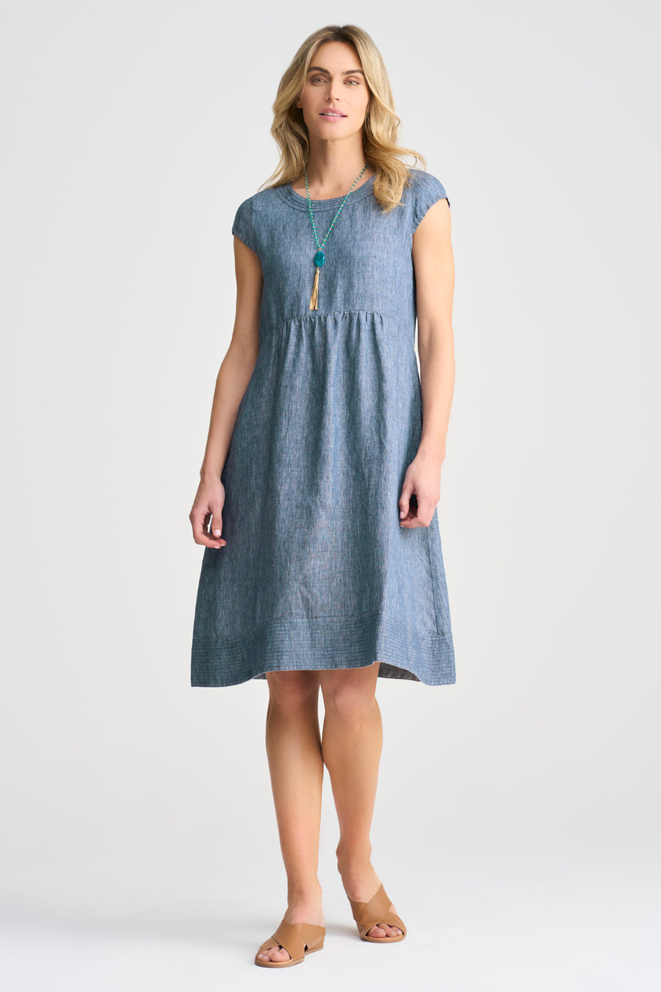 French Linen Dress for Women Australia | Blue Illusion