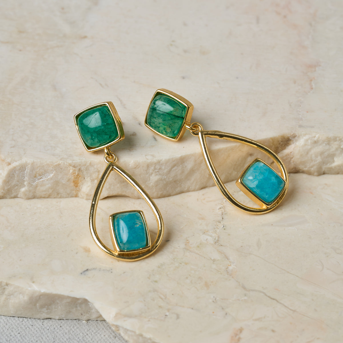 Bead & Tear Drop Earrings - Multicolour – Blue Illusion