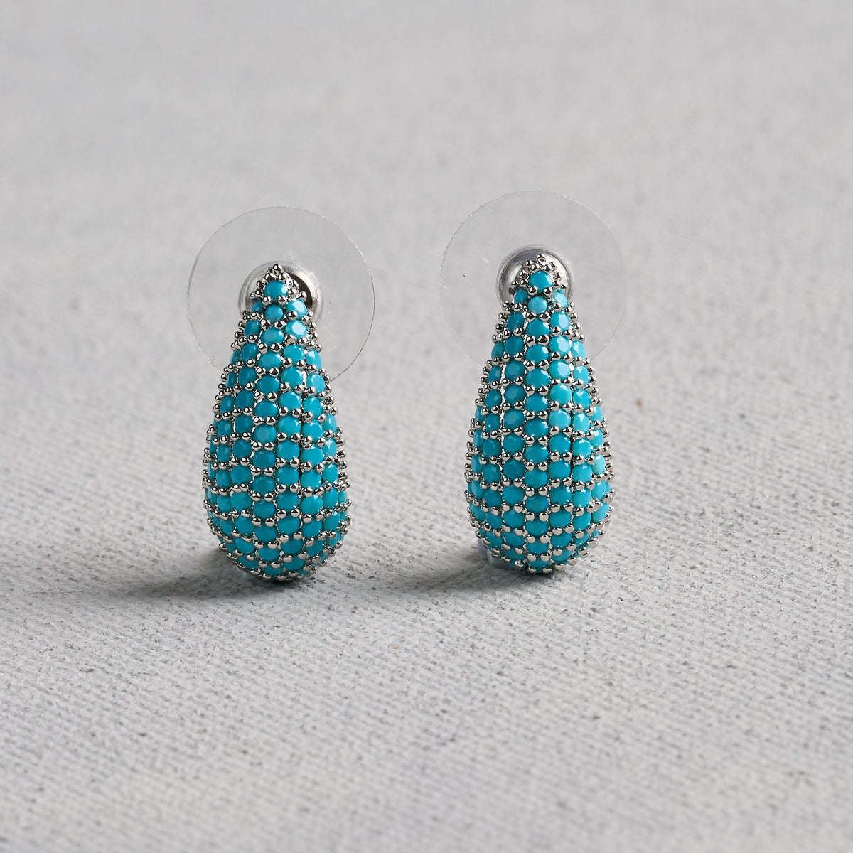 Beaded Tear Drop Studs - Aqua – Blue Illusion