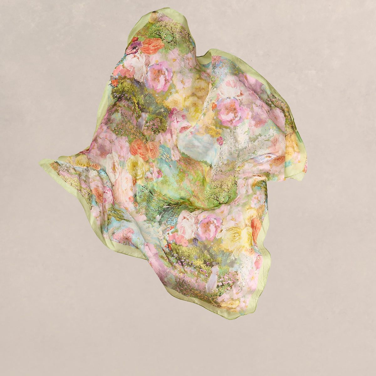 Monet Garden Floral Square Scarf - Multicolour – Blue Illusion