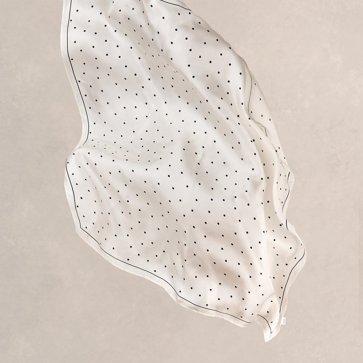 Fine Polka Dot Square Scarf - Cream & Black – Blue Illusion