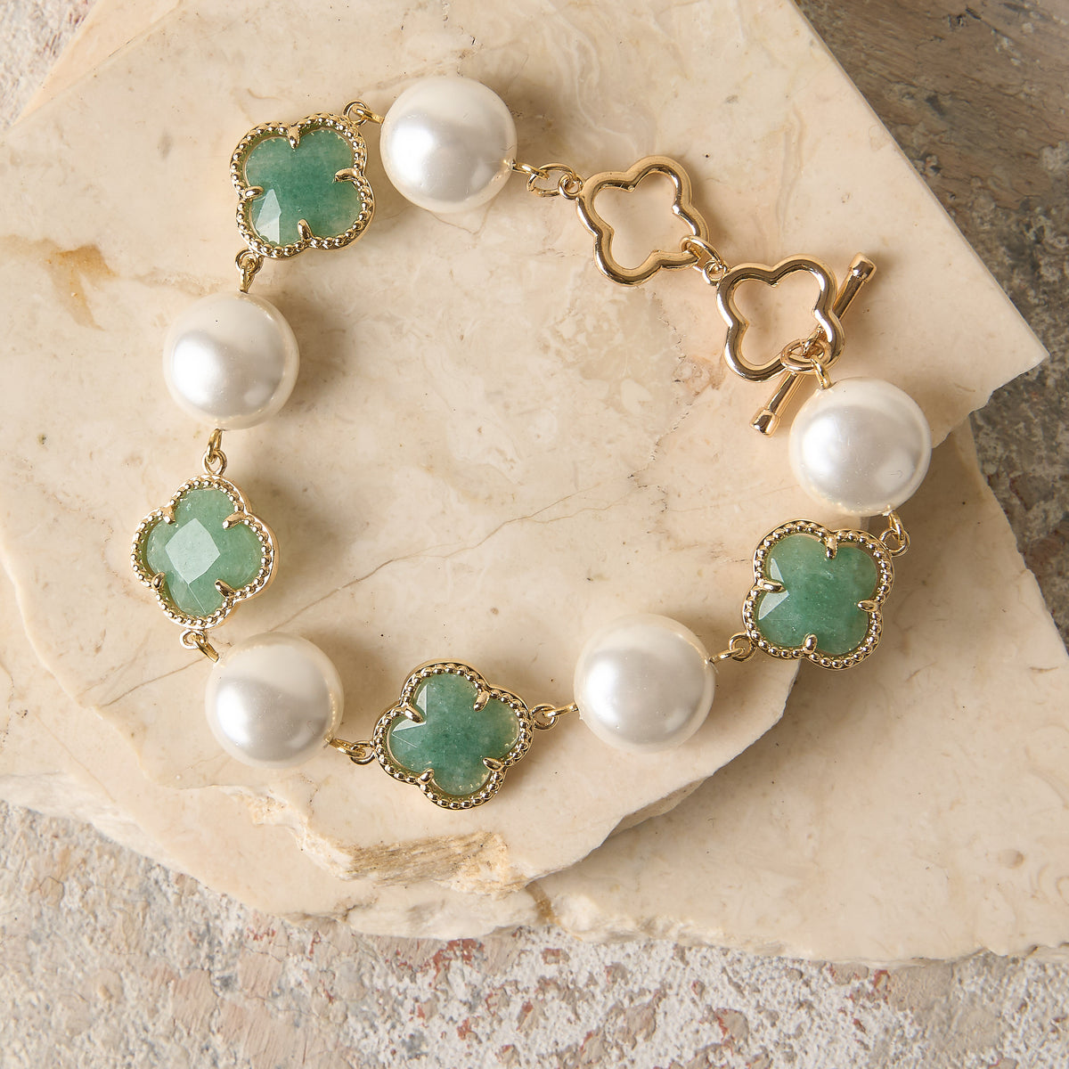 Clover Pearl Bracelet - Amazonite – Blue Illusion
