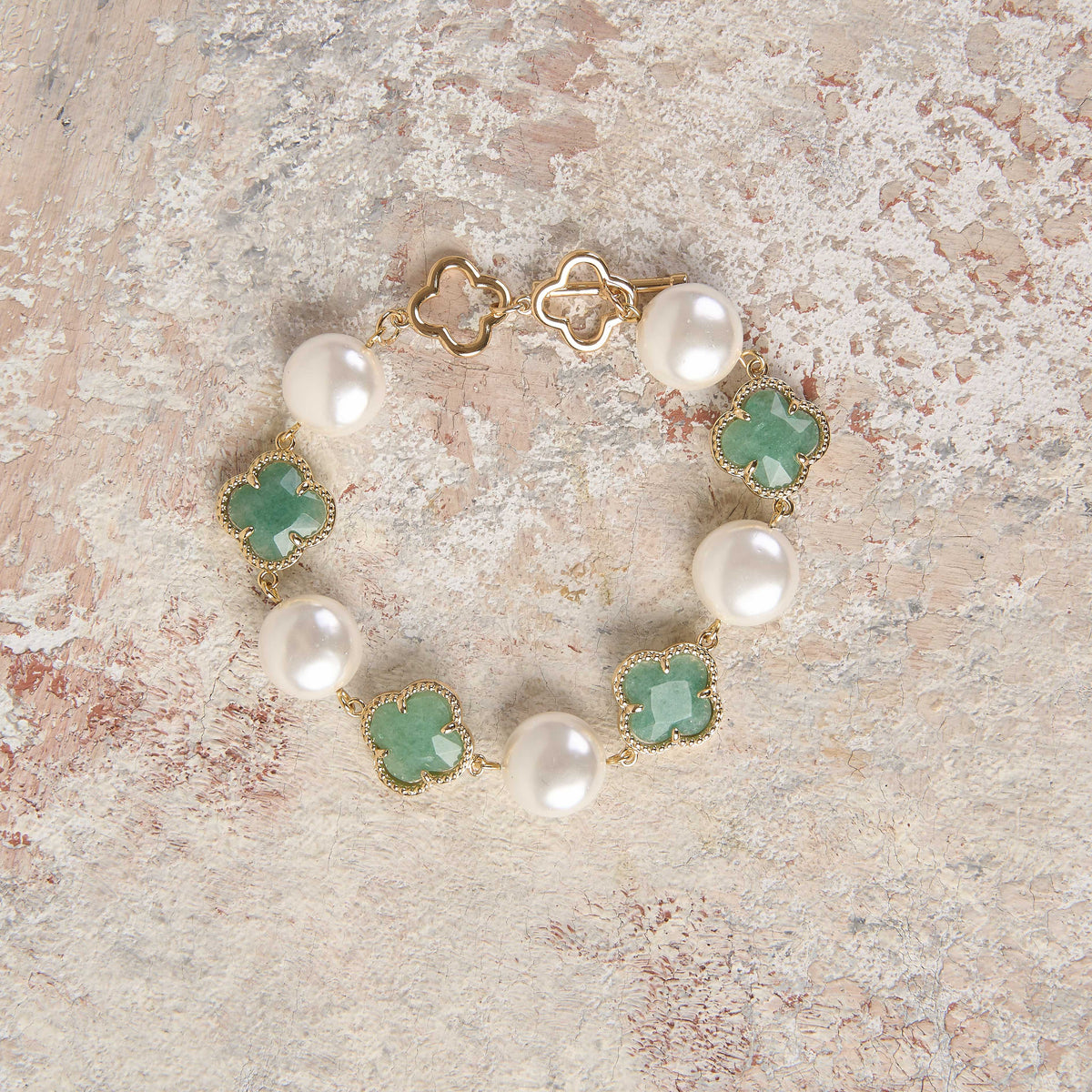 Clover Pearl Bracelet - Amazonite – Blue Illusion