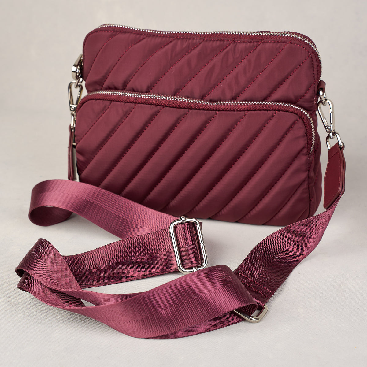 Manon Quilted Crossbody Bag - Merlot – Blue Illusion