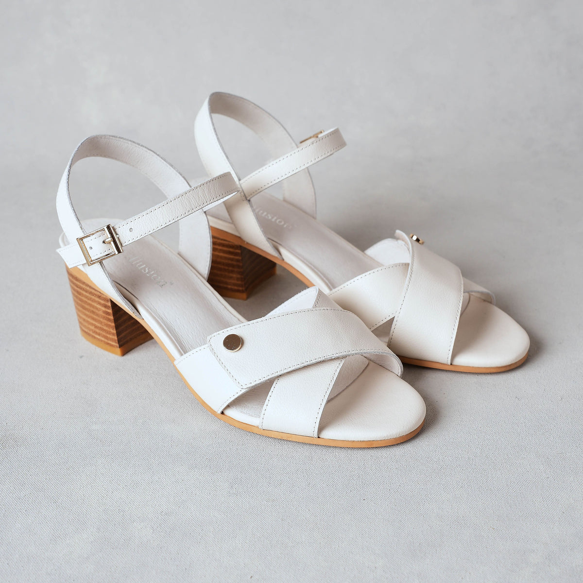 Elodie Heel – Cream – Blue Illusion