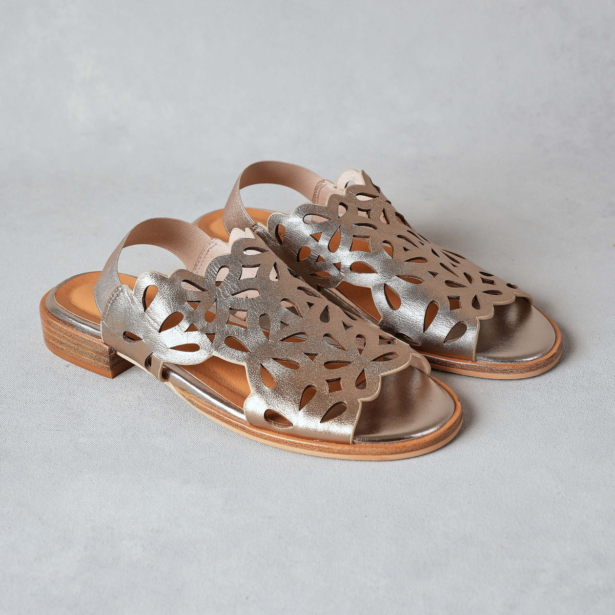 Clara Cut Out Sandal - Pewter – Blue Illusion