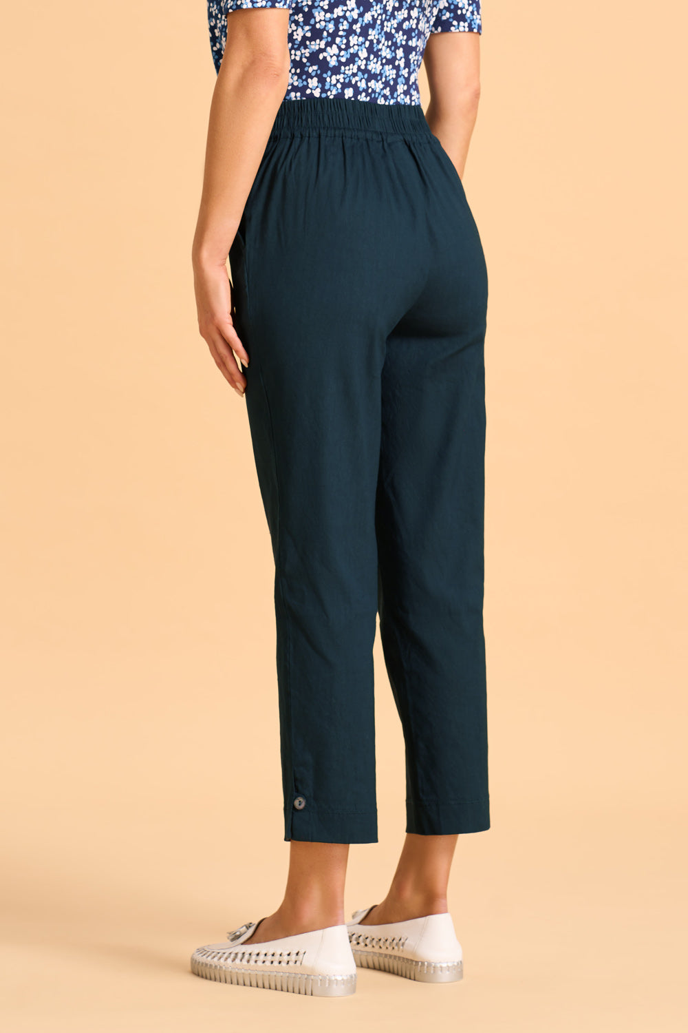 Tab Detail Tapered Pant - Ink - Blue Illusion