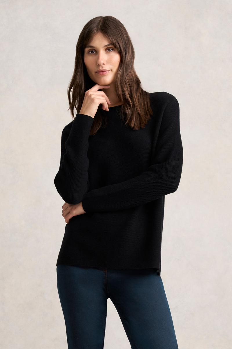 Purl Cotton Jumper - Black – Blue Illusion
