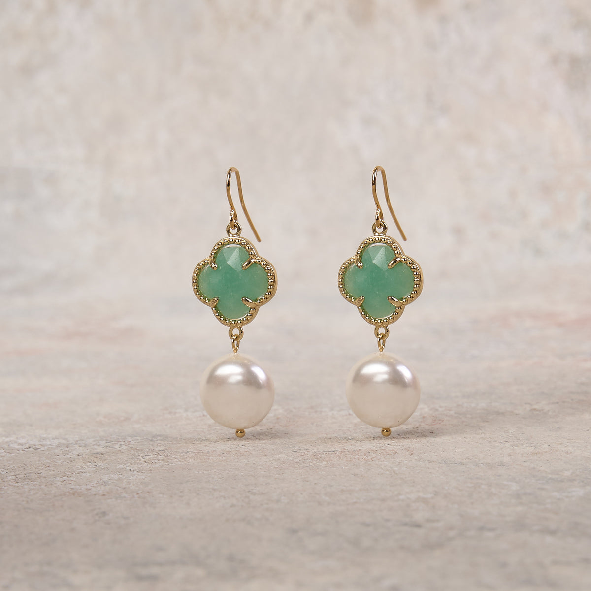 Clover Pearl Earrings - Amazonite – Blue Illusion