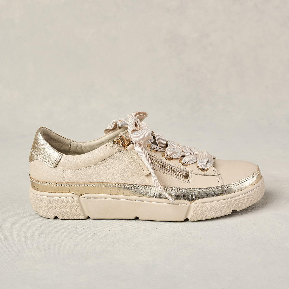 Talina Leather Sneaker - Almond – Blue Illusion