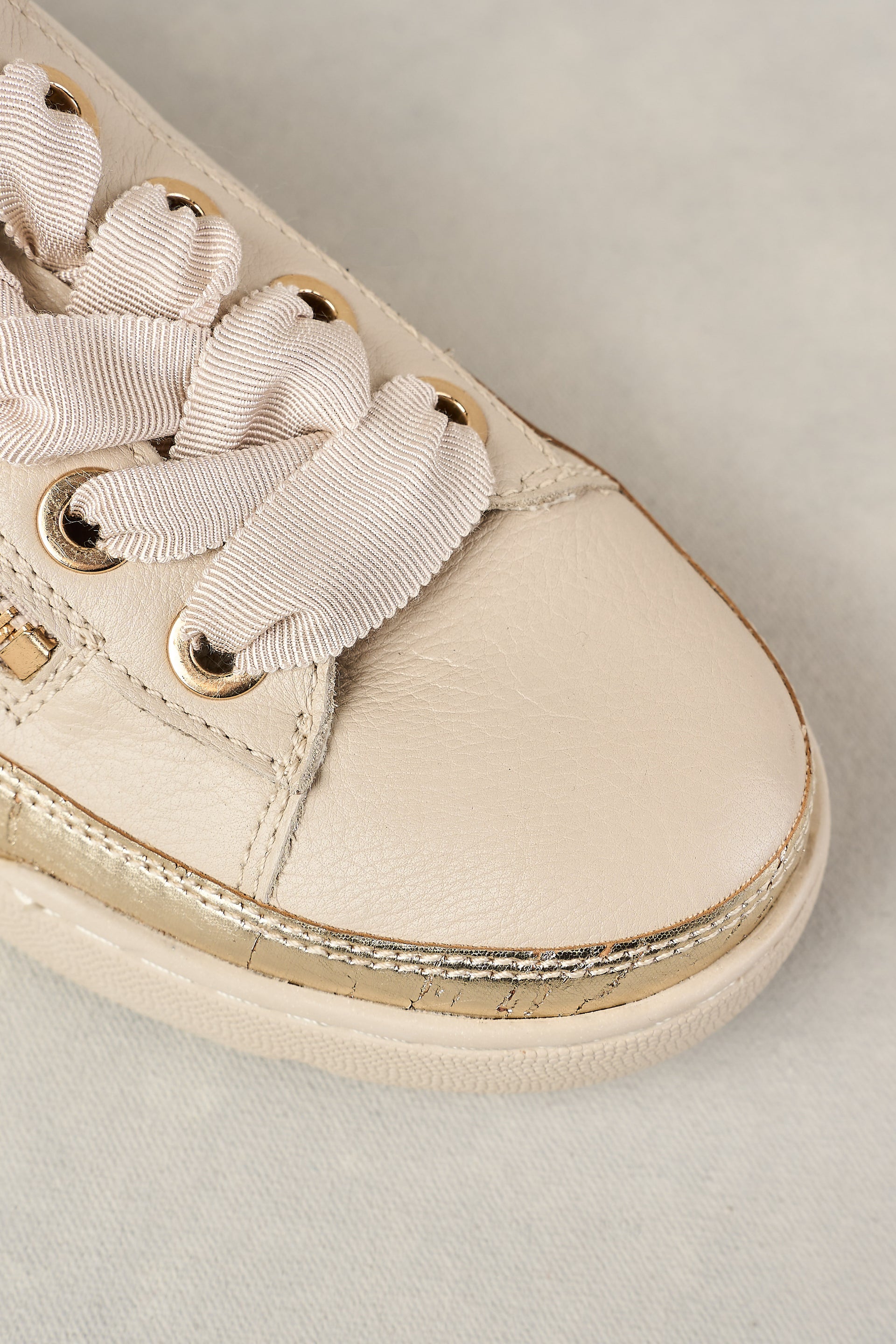 Talina Leather Sneaker - Almond – Blue Illusion
