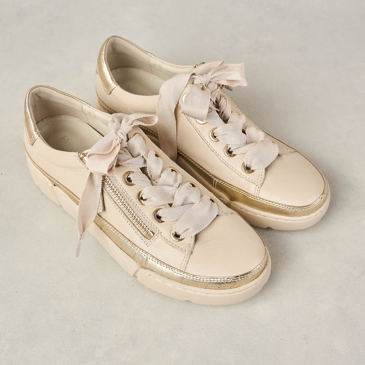 Talina Leather Sneaker - Almond – Blue Illusion